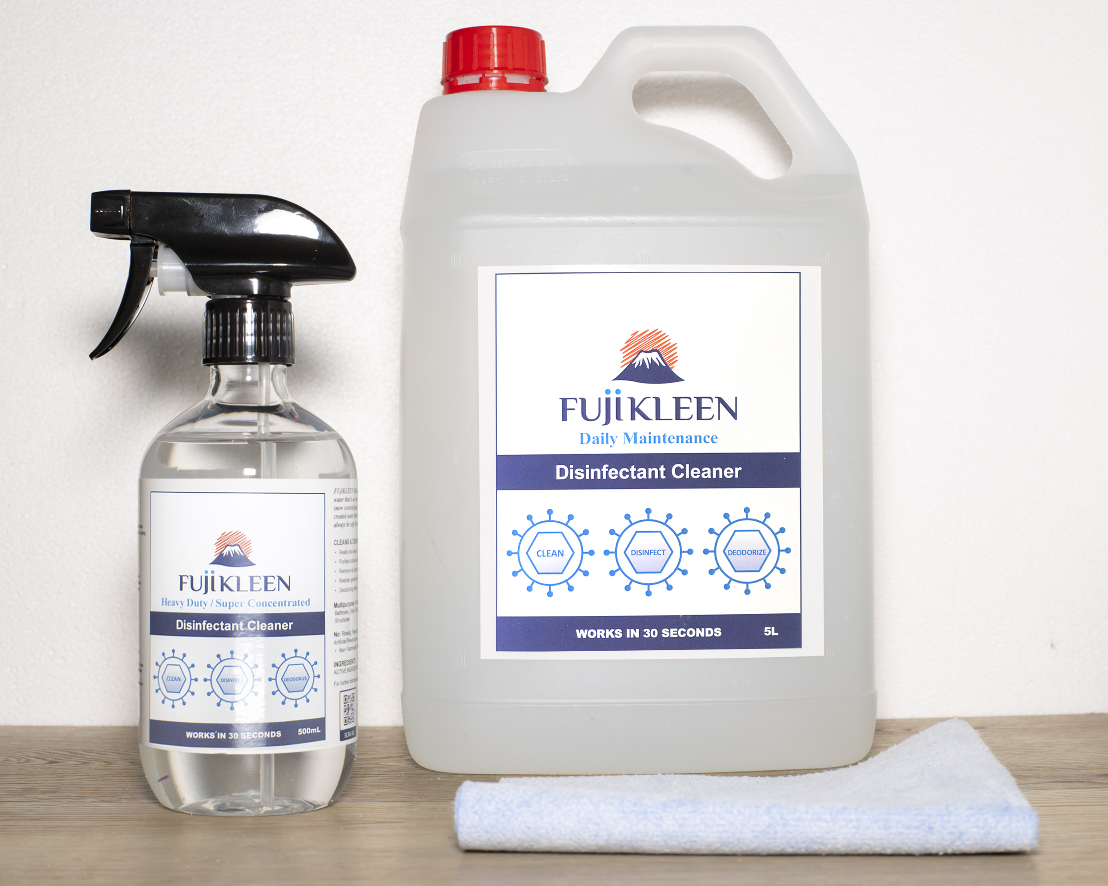 FUJIKLEEN DISINFECTANT CLEANER (Heavy Duty 500ml & Daily Maintenance 5L ...